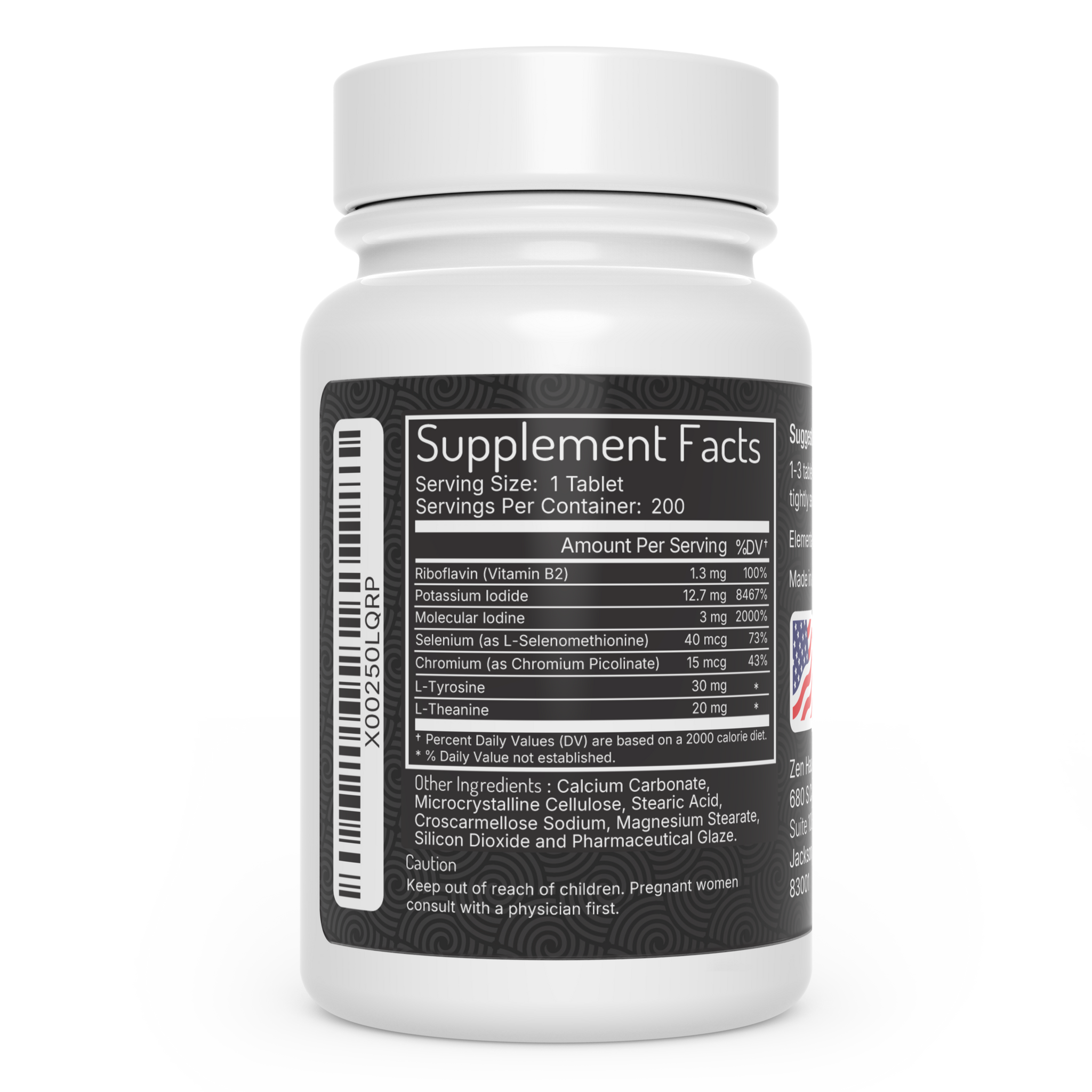 Zen Haus Dual Form 12.5 mg Iodine/Iodide Supplement with Selenium