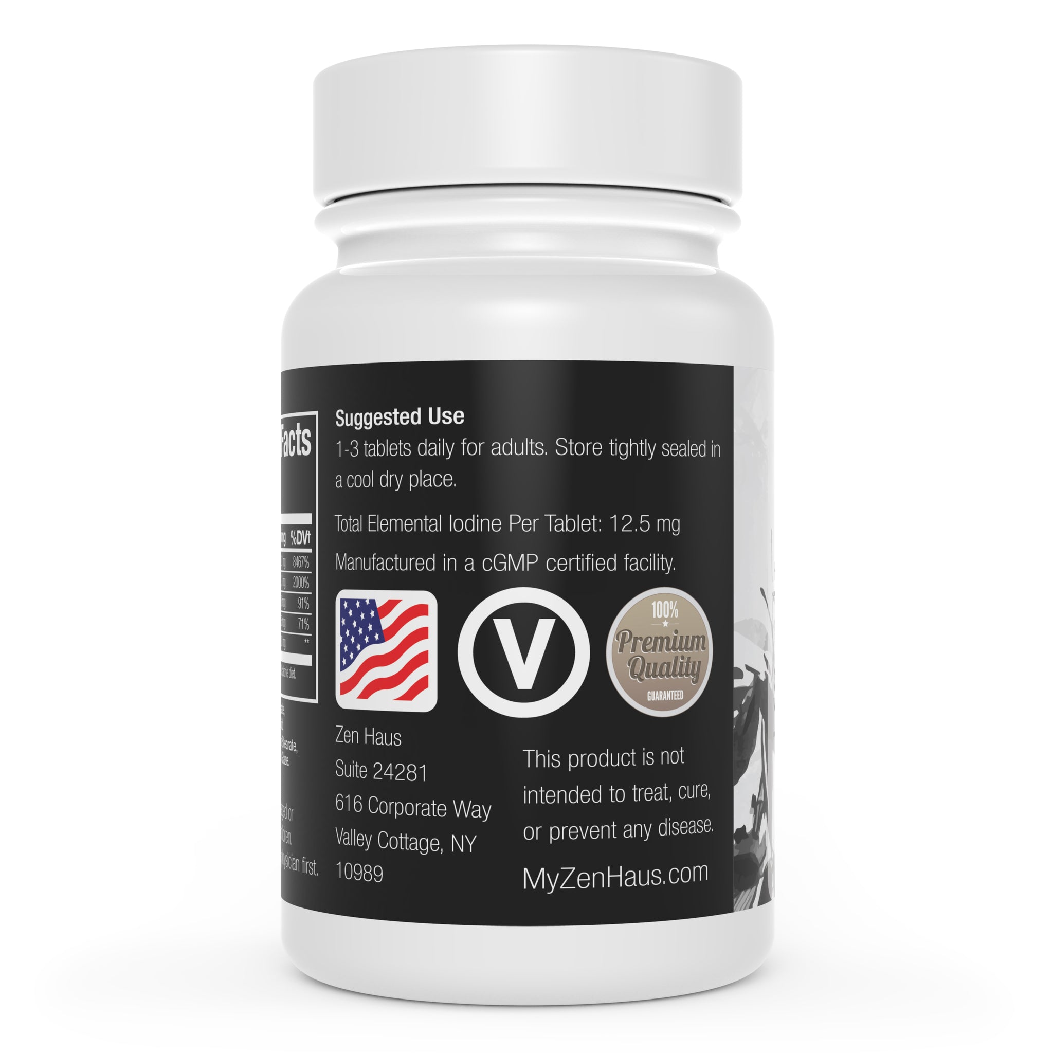 Zen Haus Dual Form 12.5 mg Iodine/Iodide Supplement with Selenium