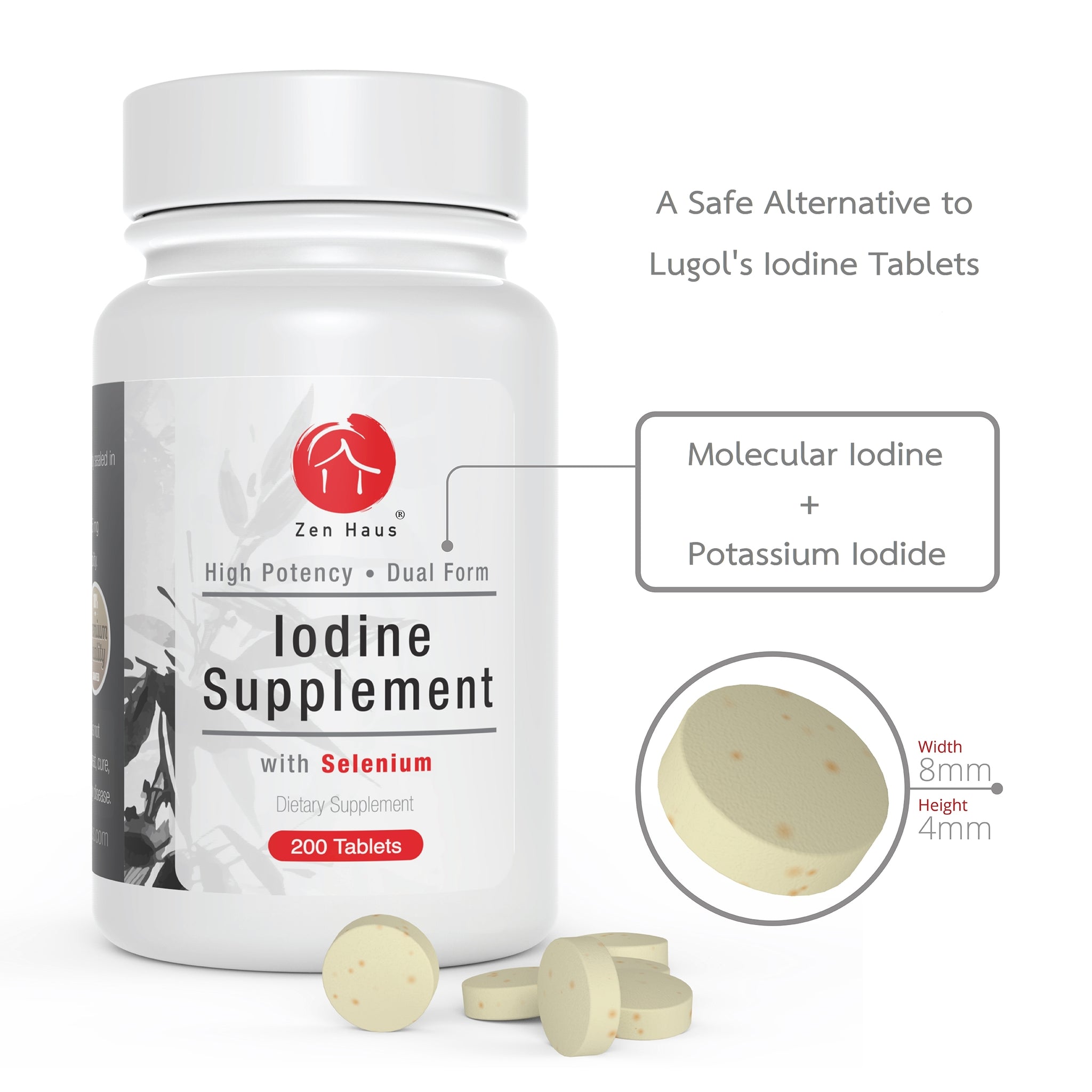 Zen Haus Dual Form 12.5 mg Iodine/Iodide Supplement with Selenium